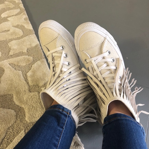 Converse | Shoes | Converse Fringe Metallic Sneakers | Poshmark